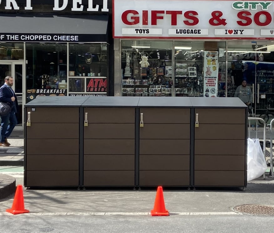 Trash enclosures for cities and universities